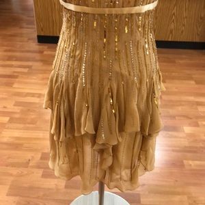 Hannah S | Dresses | Gold Prom Dress With Sequins And Rhinestones ...